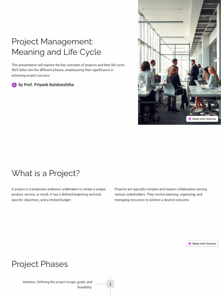 Project Management Meaning and Life Cycle | PDF | Business