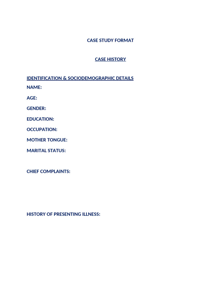 Worksheet-Case History Form | PDF