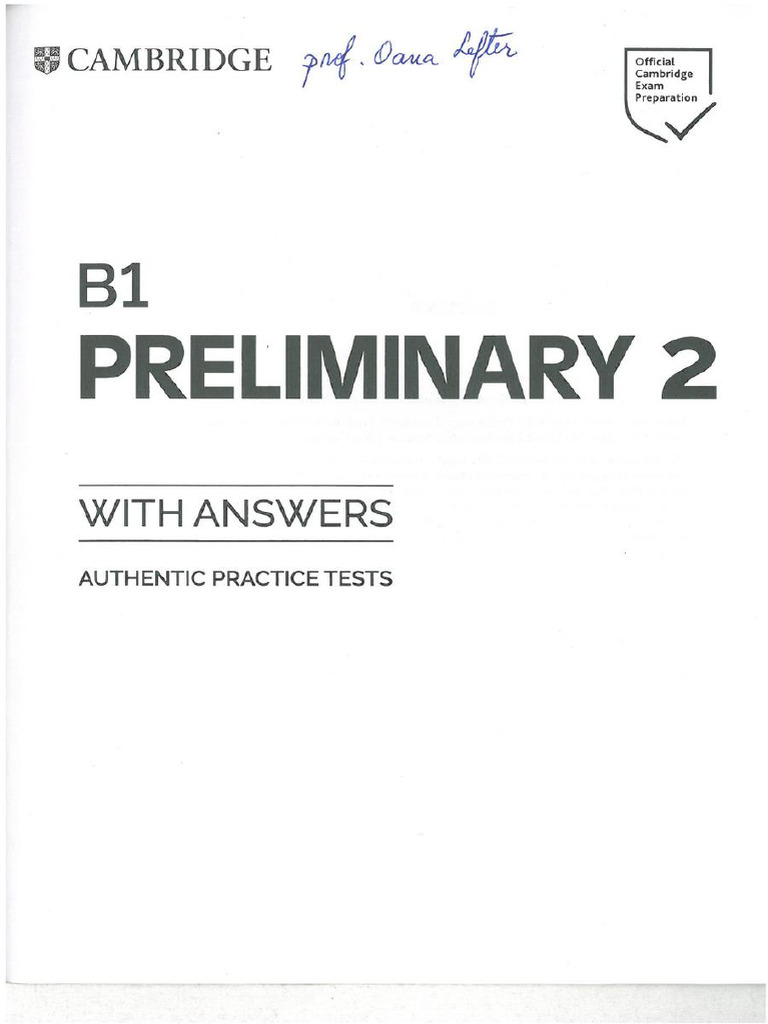 B1 Preliminary 2 TACS 2B - SV | PDF