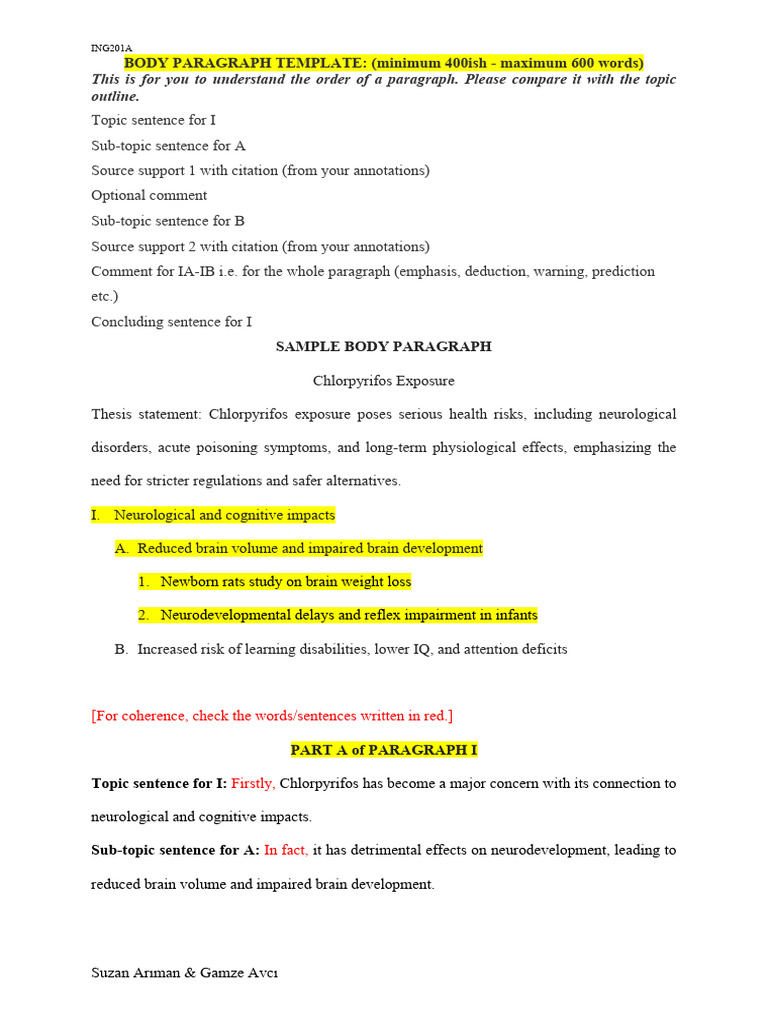 W9.ing201a - 24fall - Example Paragraph On Pesticides | PDF | Attention ...