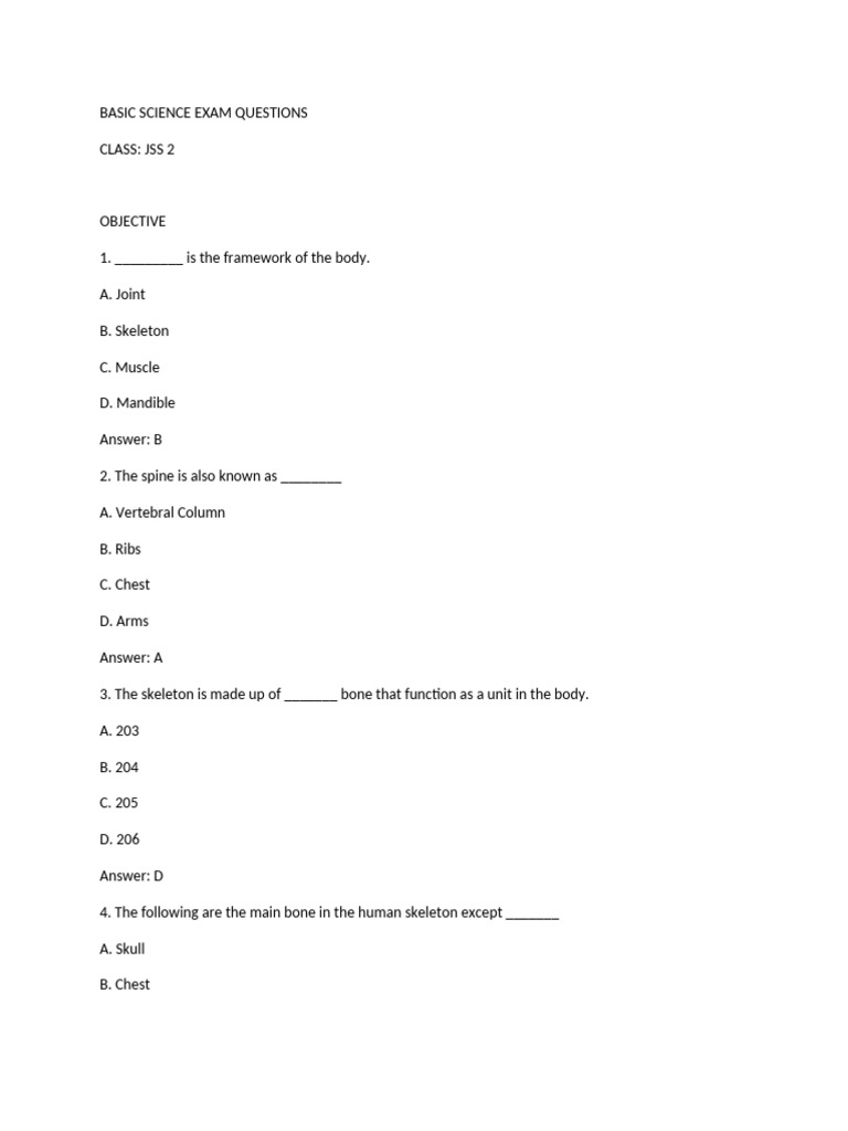 JSS2 ATEQ B.Sci | PDF