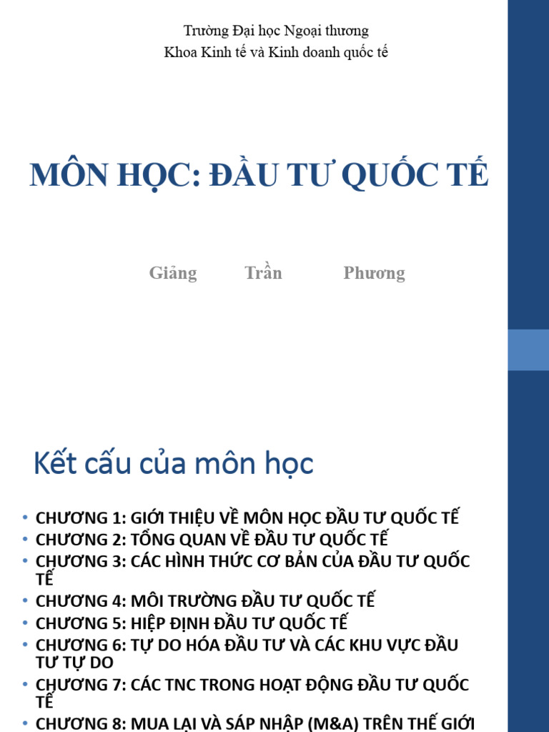 Dau-Tu-Quoc-Te - Tran-Thanh-Phuong - Chuong-1+2+3-Gioi-Thieu-Ve-Mon-Hoc-Dau-Tu-Quoc-Te ...