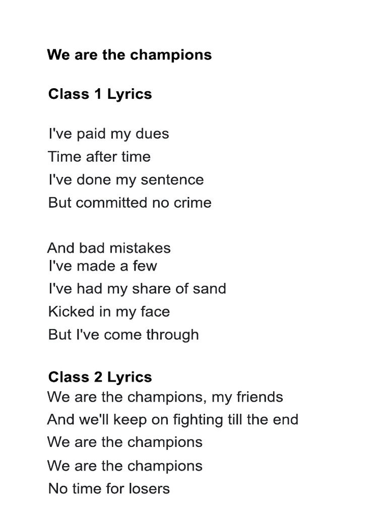 6 9 We+Are+the+Champions | PDF