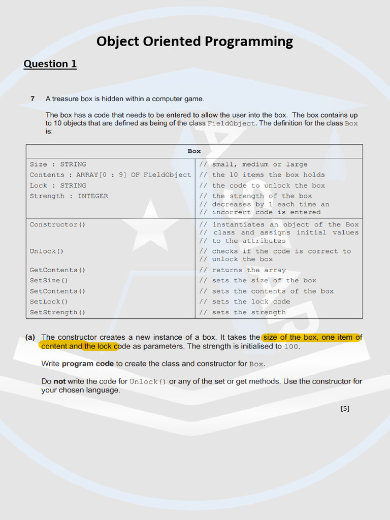 Object Oriented Programming Solutions | PDF | Object (Computer Science ...