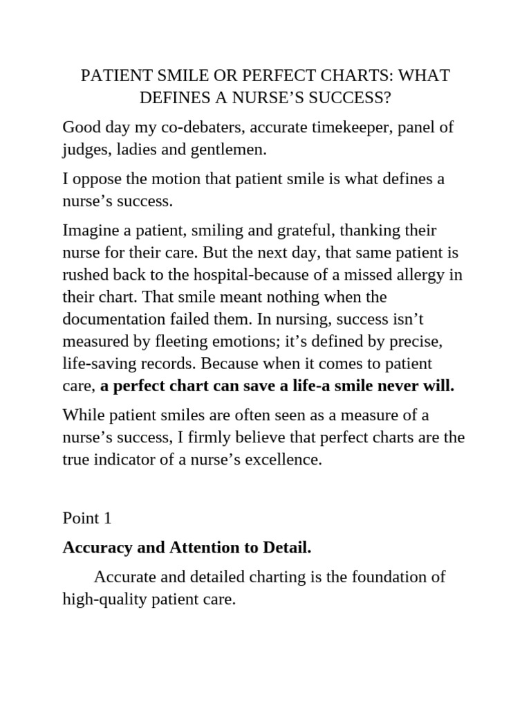 Patient Smile or Perfect Charts | PDF | Health Care | Nursing
