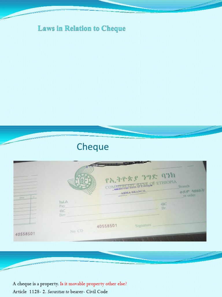 Lawinrelationtochequeppt 240415145024 2a4e5819 | PDF | Cheque | Payments
