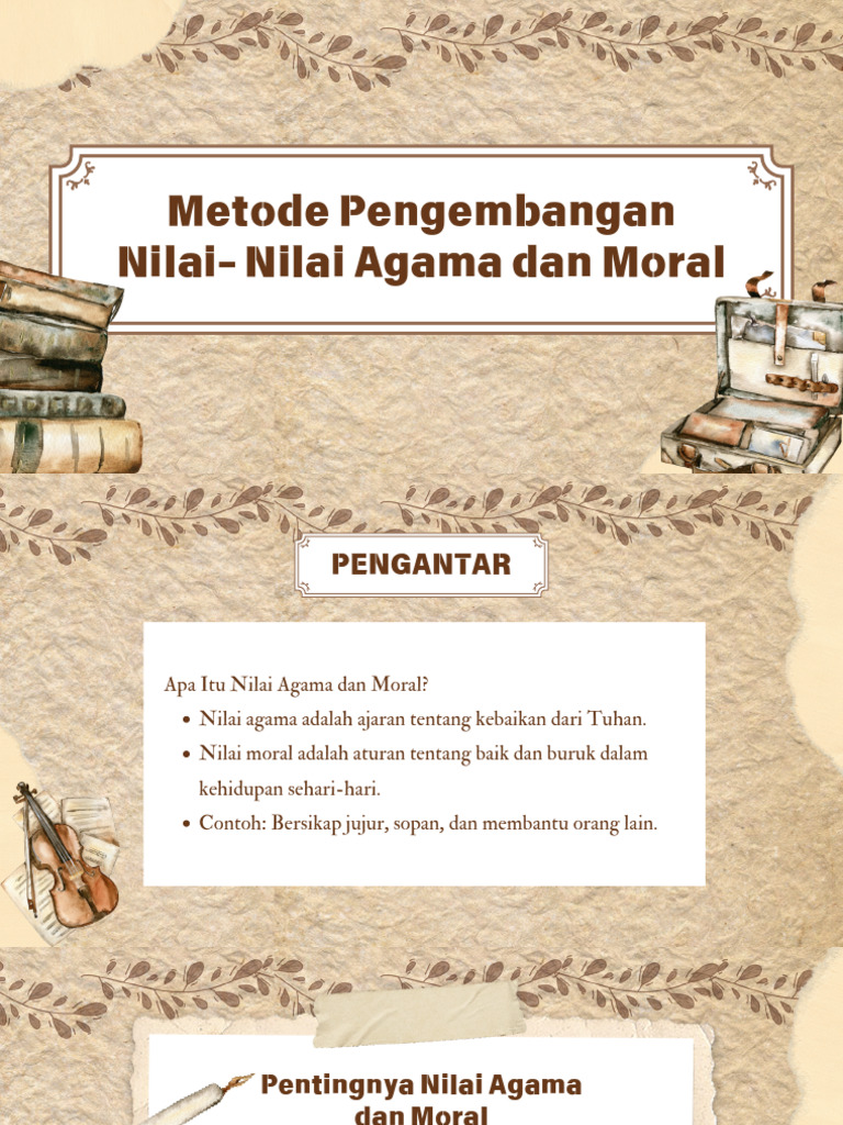 Metode Pengembangan Nilai - Nilai Agama Dan Moral | PDF