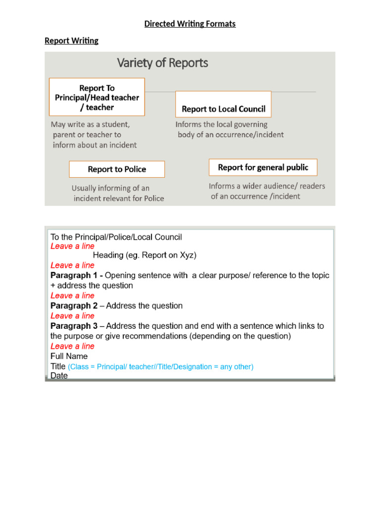 Directed Writing Formats | PDF