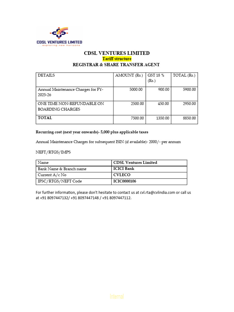 CVL RTA Payment | PDF