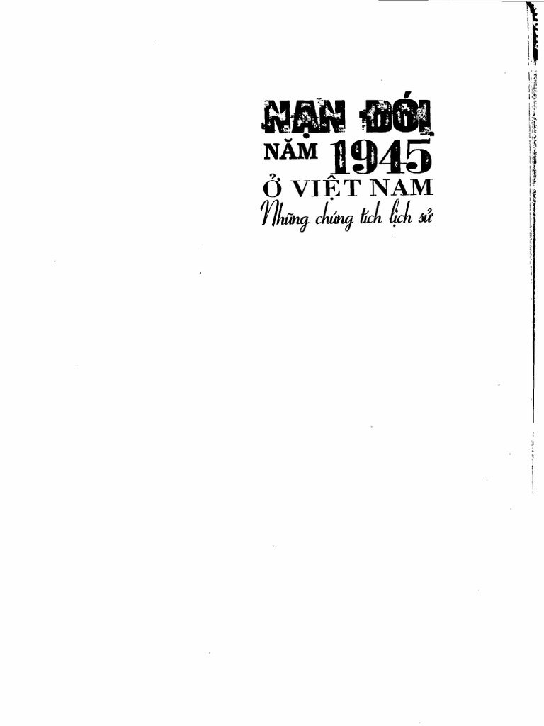 Nan Doi Nam 1945 O Viet Nam - Nhung Chung Tich Lich Su - Van Tao ...
