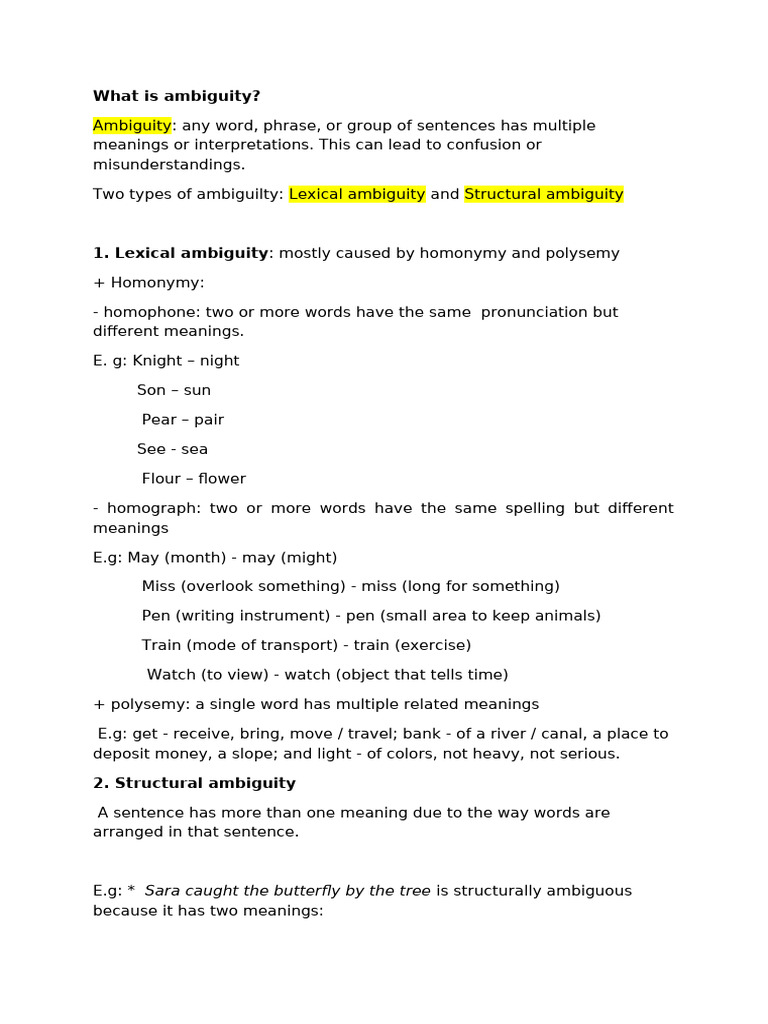 Understanding Ambiguity Types | PDF
