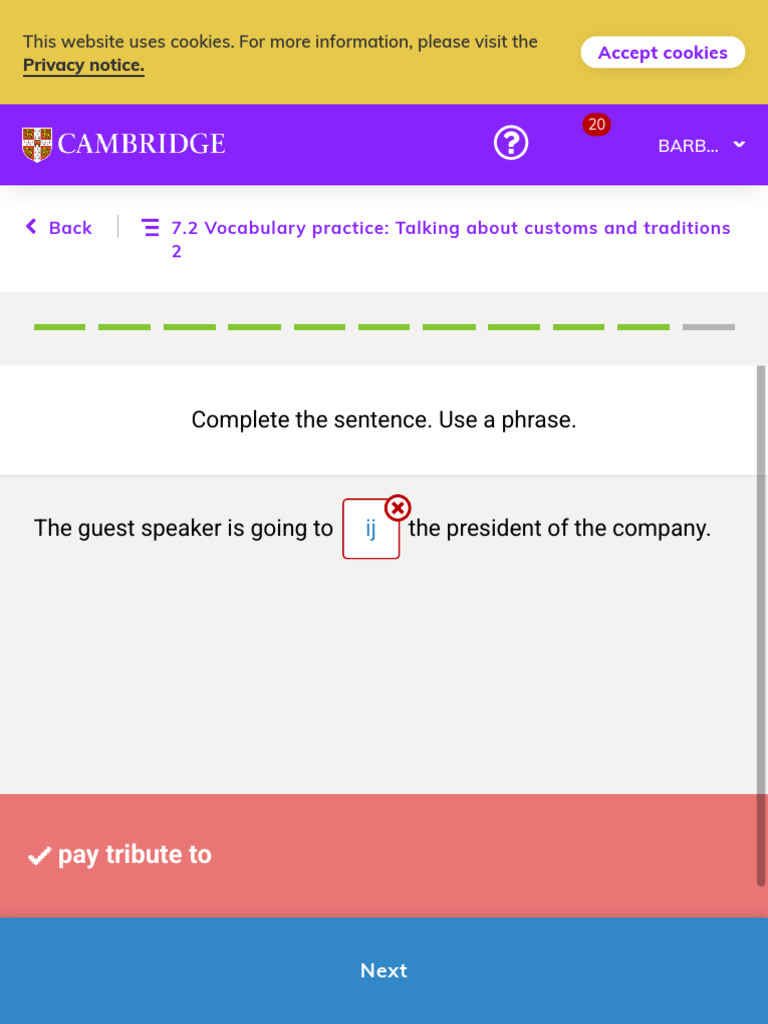 Vocabulary Practice Talking About Customs and Traditions 2 Cambridge ...