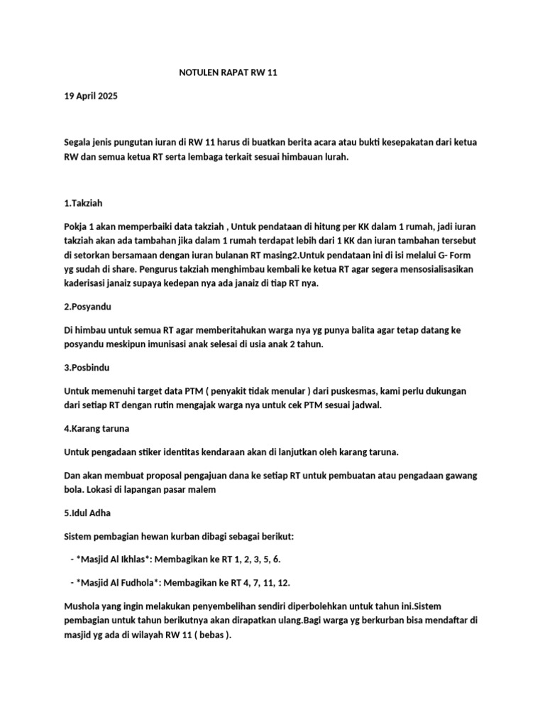 NOTULEN RAPAT R-WPS Office | PDF