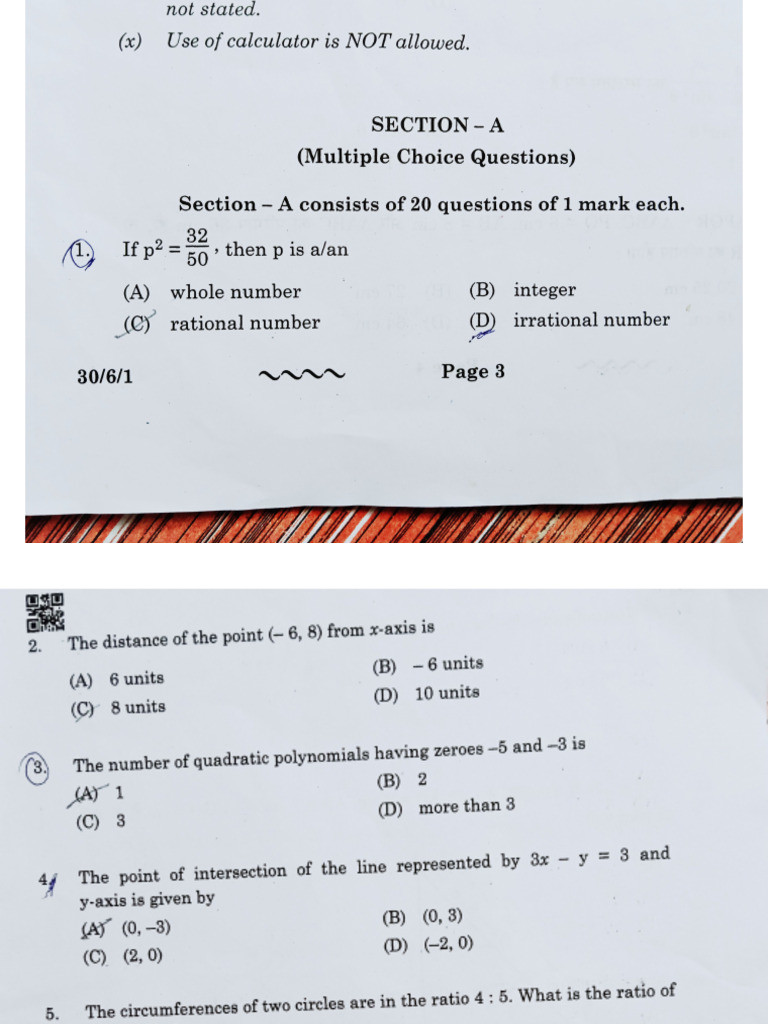 Maths Board Paper | PDF