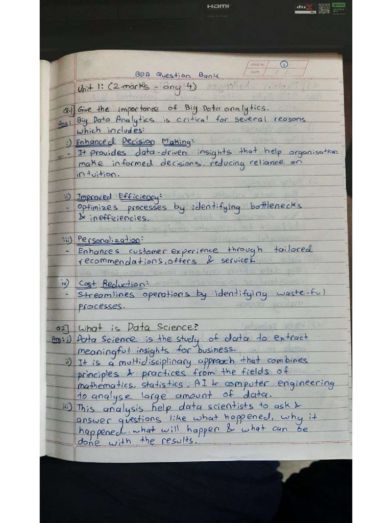 BDA Question Bank (Changed) | PDF