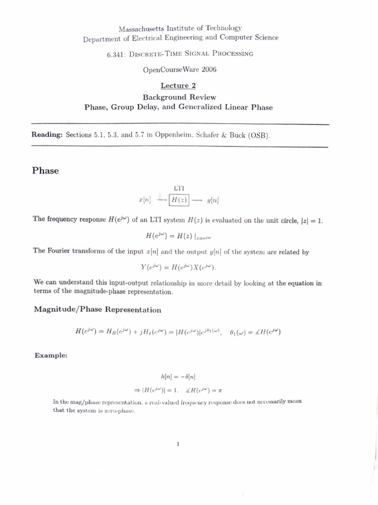 Discrete-Time Signal Processing Overview | PDF | Applied Mathematics ...