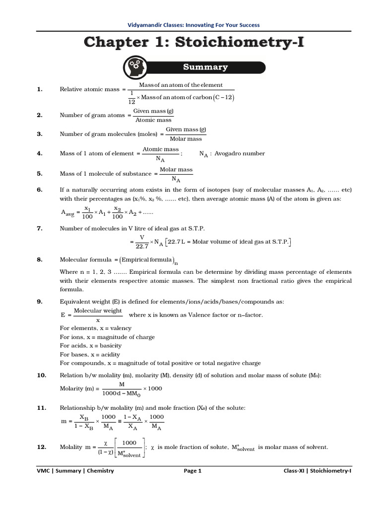 Physical Chemistry_Summary for jee by vmc | PDF | Atomic Orbital | Acid ...