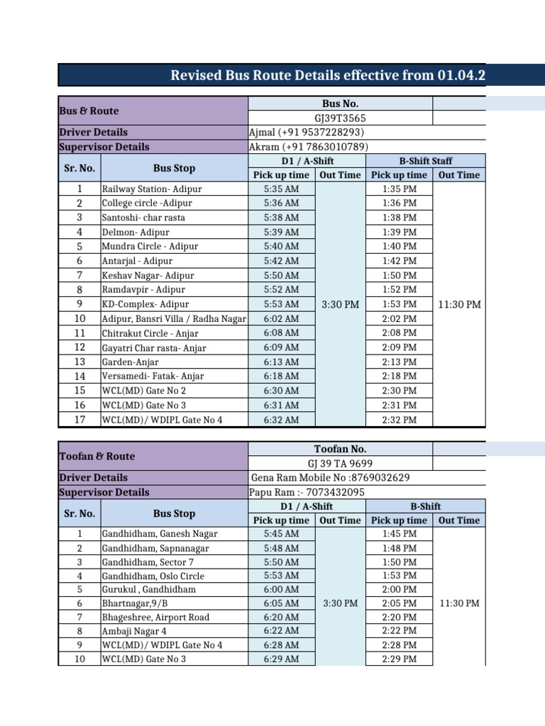 Revised Bus Timetable from April 2025 | PDF | Motor Vehicle | Bus
