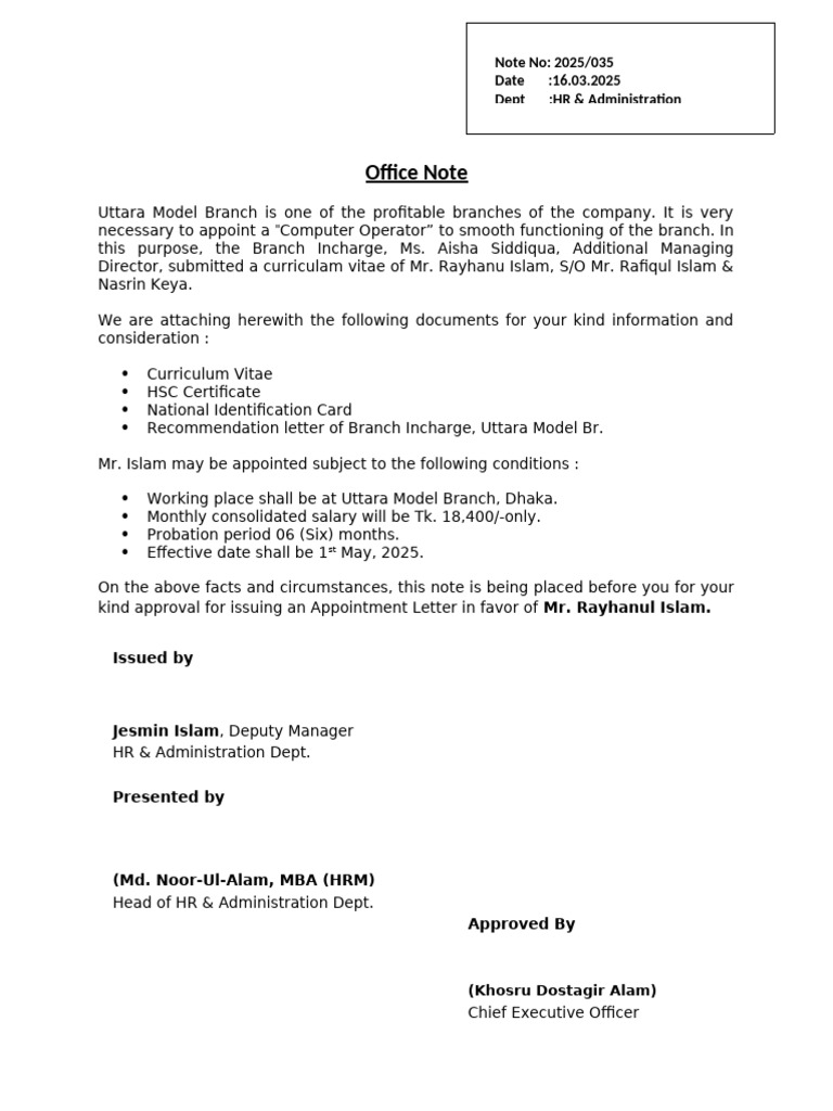 Appointment of Computer Operator at Uttara | PDF