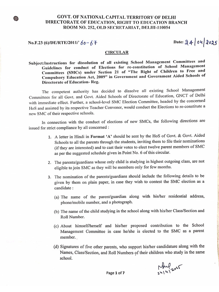 Instructions For Dissolution of SMCs and Guidelines For Reconstitution of SMCs | PDF