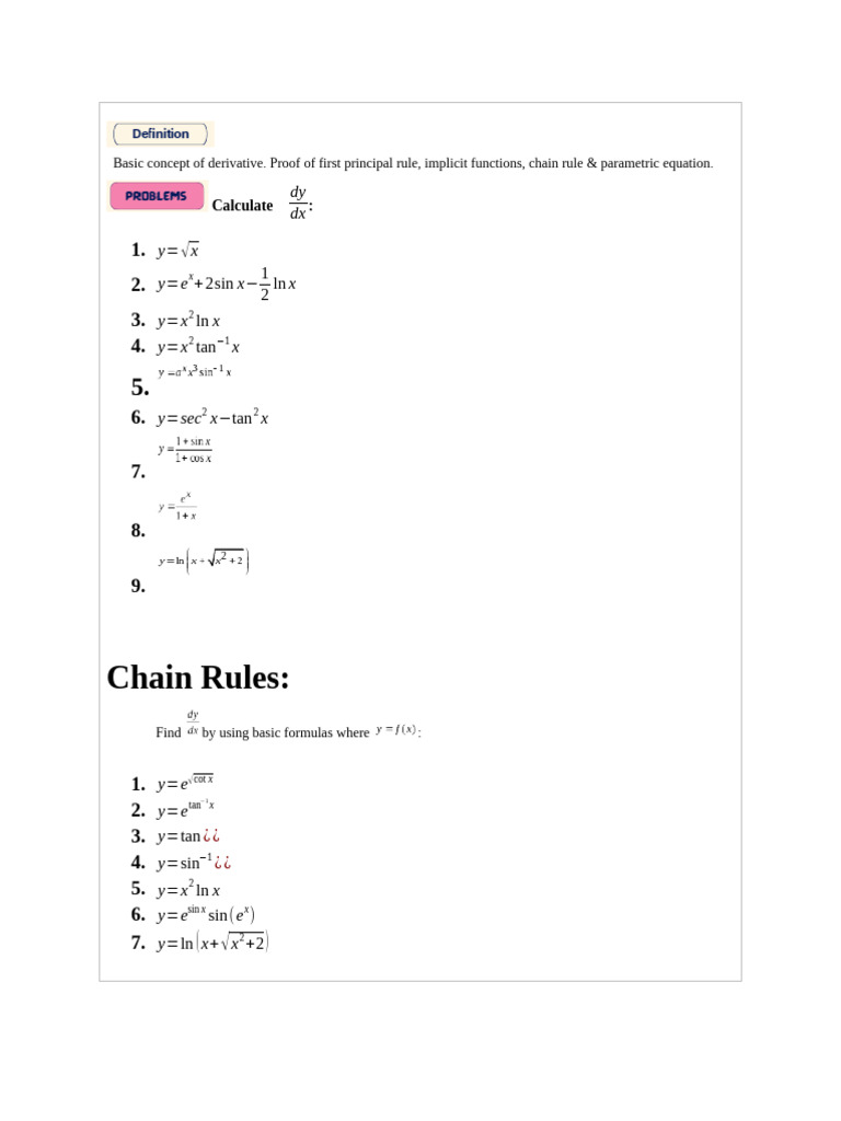 Basic Derivative Concepts and Rules | PDF