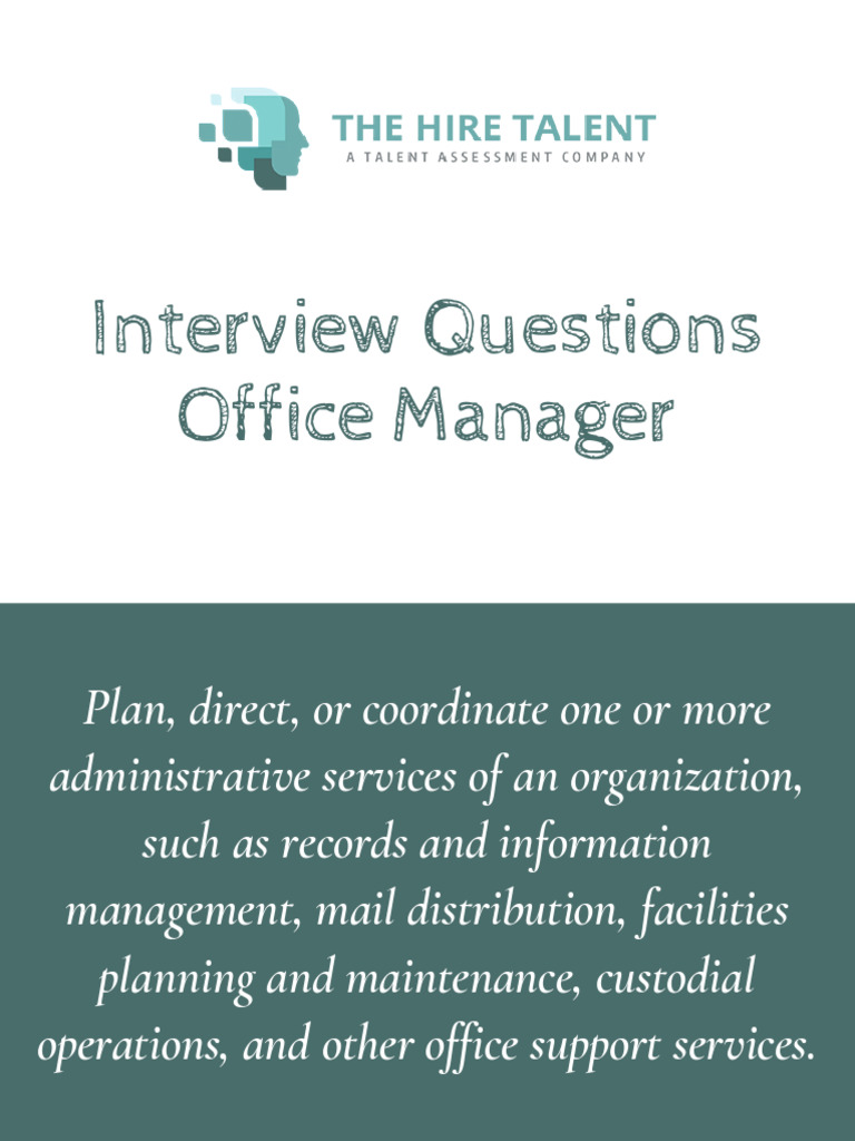 Office Manager Interview Insights | PDF | Business