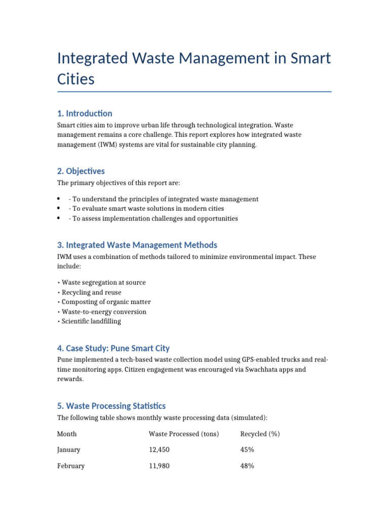 Integrated Waste Management in Smart Cities | PDF
