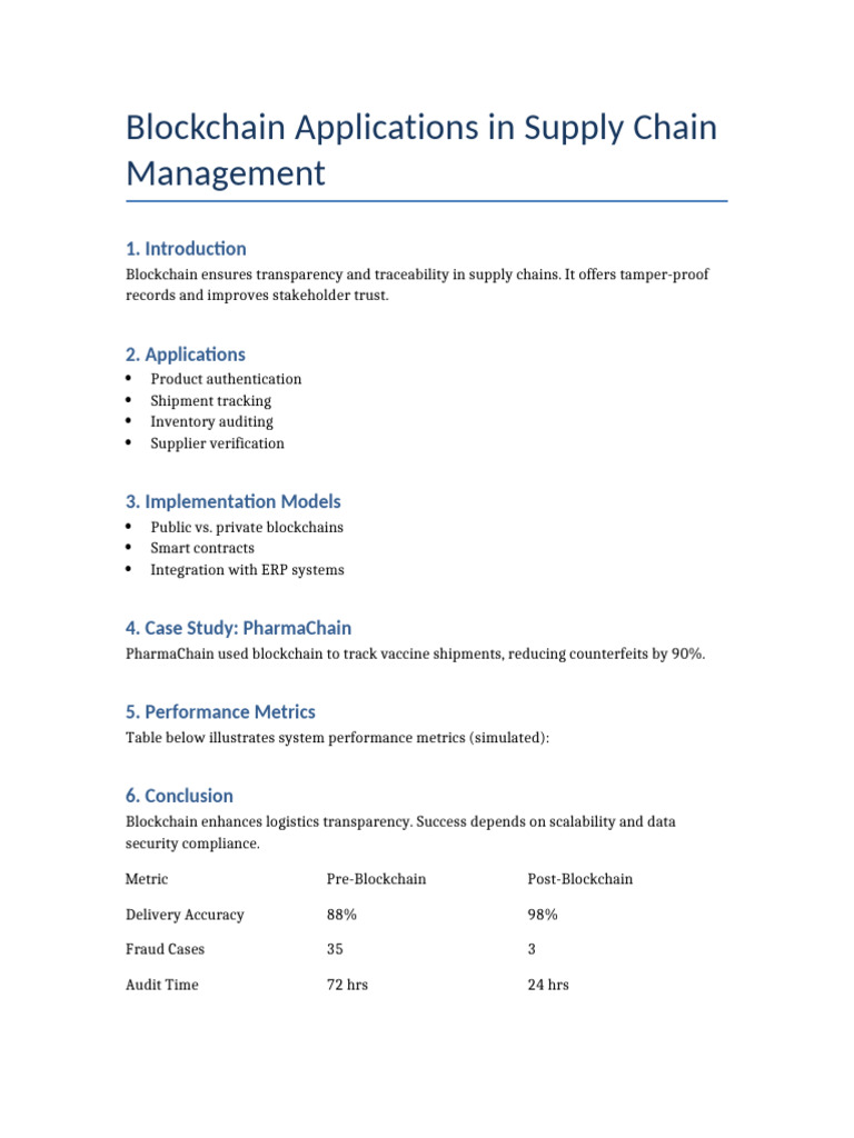 Blockchain Applications in Supply Chain Management | PDF