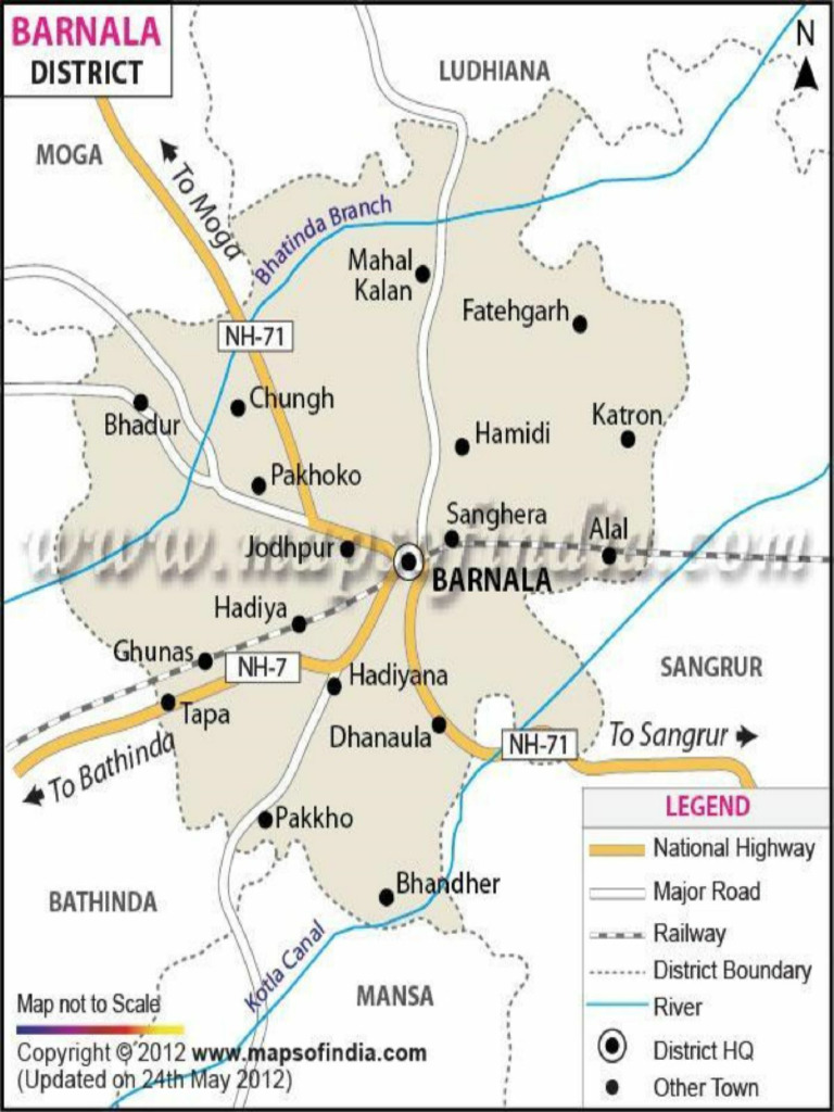Barnala District Map Districts - Ecourts.gov - in 817 | PDF