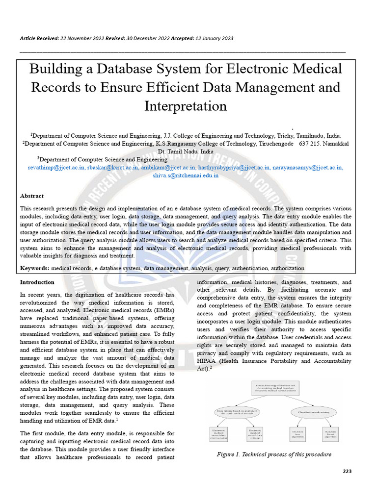 9813-Article Text-11663-1-10-20240127 | PDF | Electronic Health Record | Databases