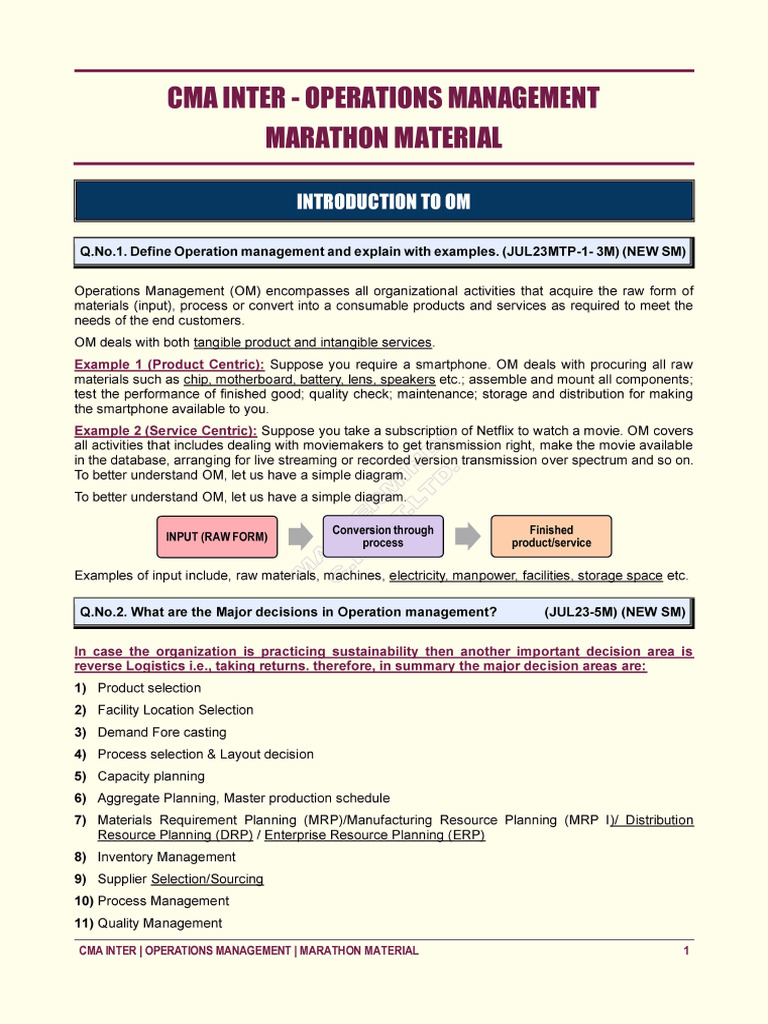 CMA Inter OM Marathon Material - Final - Colour - Imag | PDF