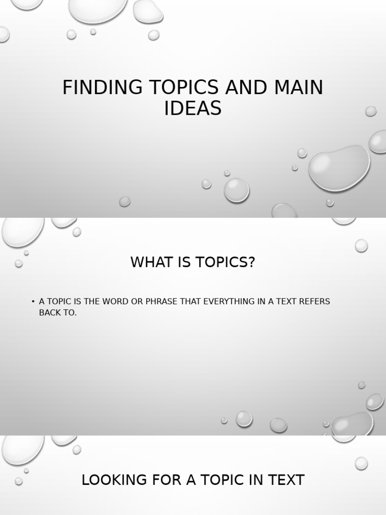 Finding Topics and Main Ideas | PDF | Tropical Cyclones | Physical ...