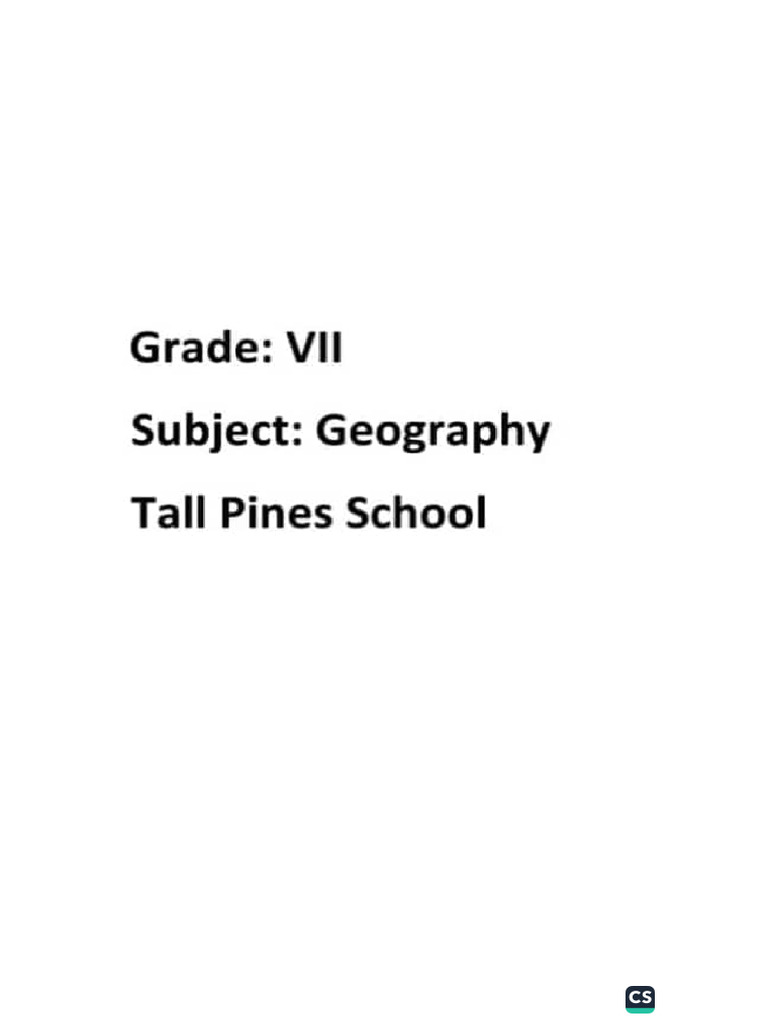 Geography G-7 Notes | PDF