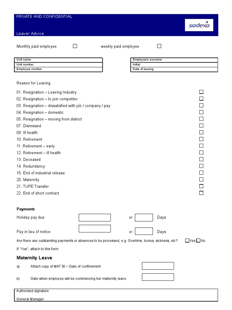 Employee Leaver Form and TUPE Guidance | PDF | Finance & Money ...