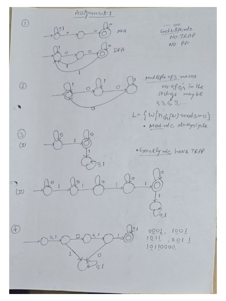 Automata Assignment 1 | PDF