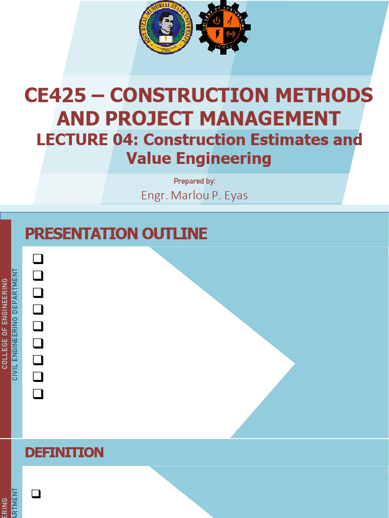 Lec4.0 Construction Methods and Project Management | PDF | Engineering | Function (Mathematics)