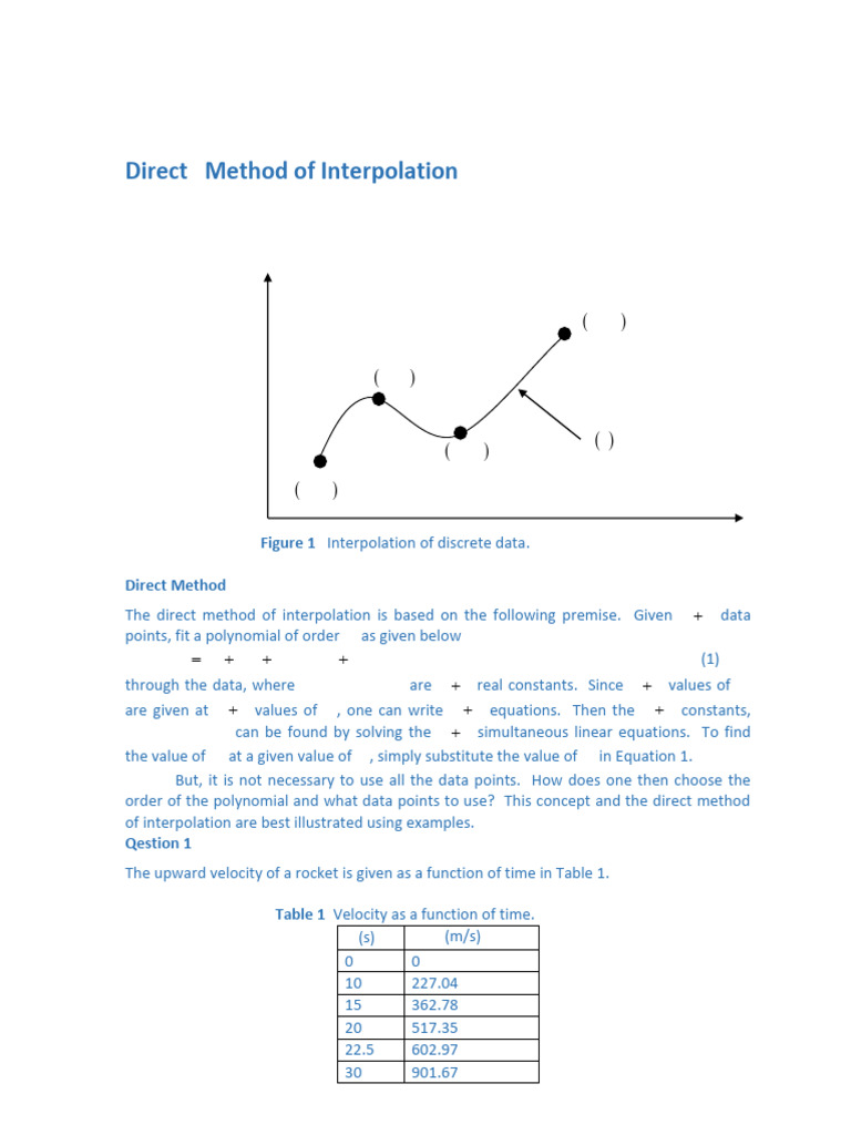 Direct Interpolation Methods in Velocity Analysis | PDF | Interpolation | Numerical Analysis