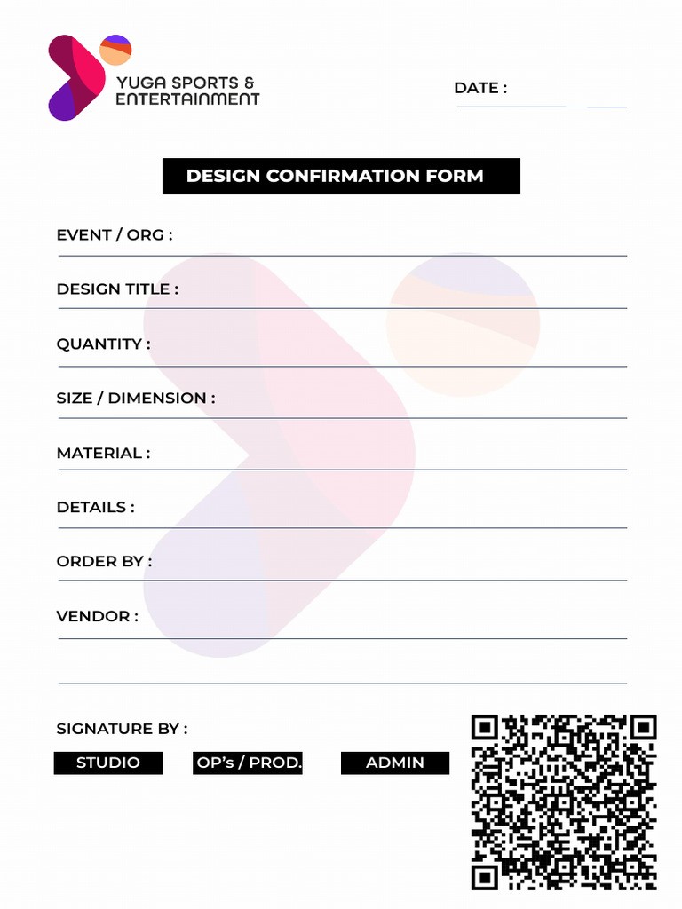 Design Confirmation Form Template | PDF