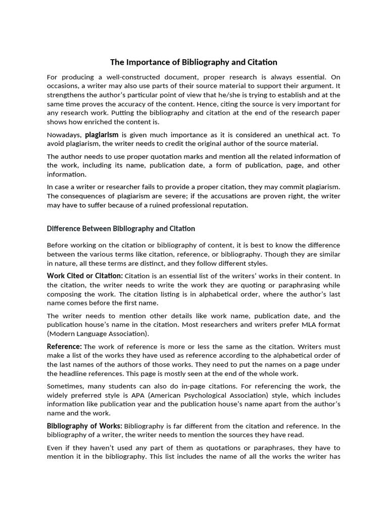 Unit 5 Bibliography & Citation | PDF | Citation | Plagiarism