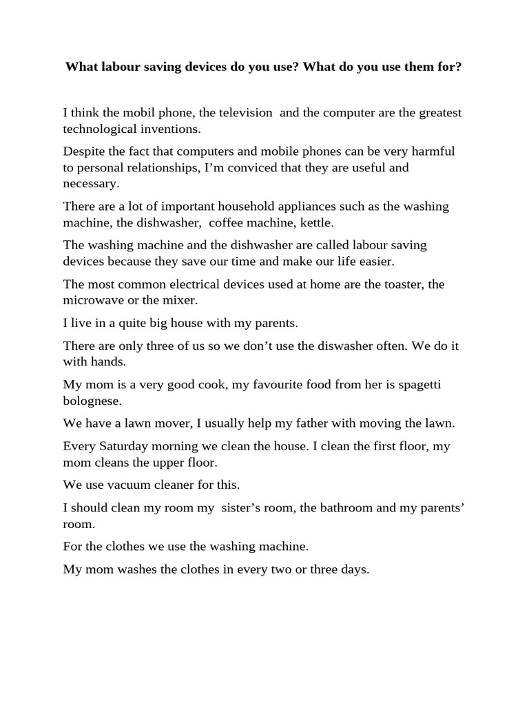 Labour Saving Devices | PDF