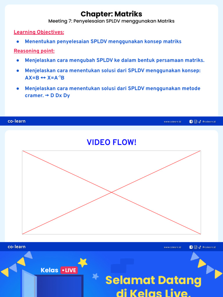 Pertemuan 7 (28!01!2025) - Penyelesaian SPLDV Menggunakan Matriks-1 | PDF