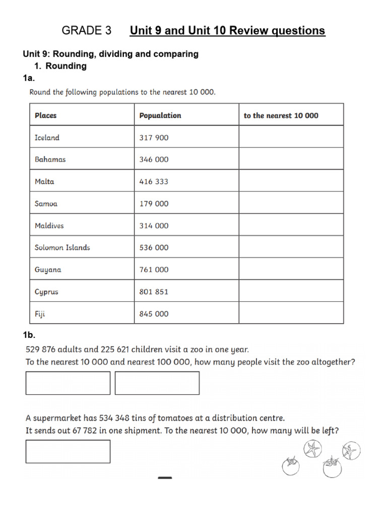 Maths G3 Unit 9 and Unit 10 Review Questions | PDF