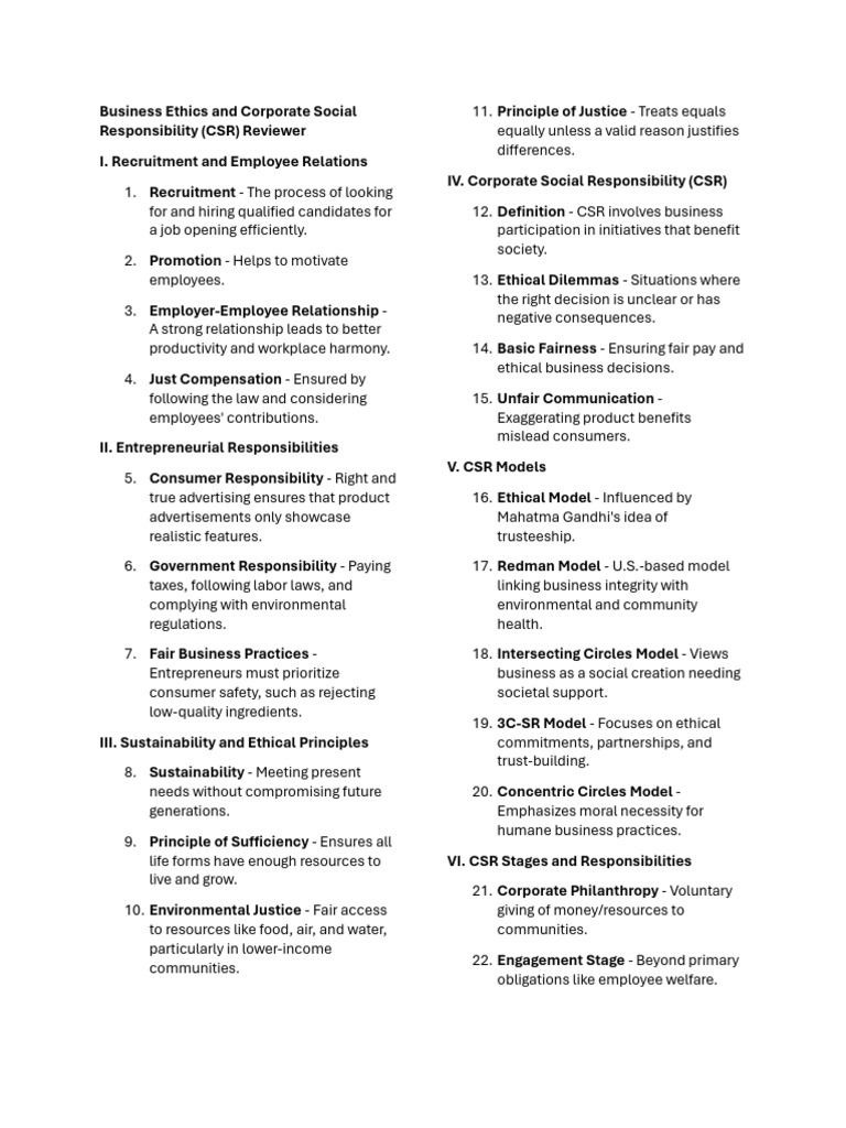 Besr Reviewer 4th Quarter Prelim | PDF | Corporate Social Responsibility | Employment