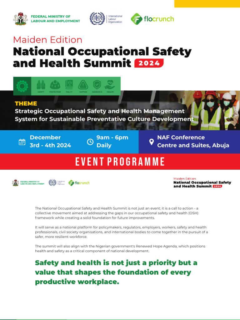 National OSH Summit 2024 - Programme of Events - Landscape | PDF ...