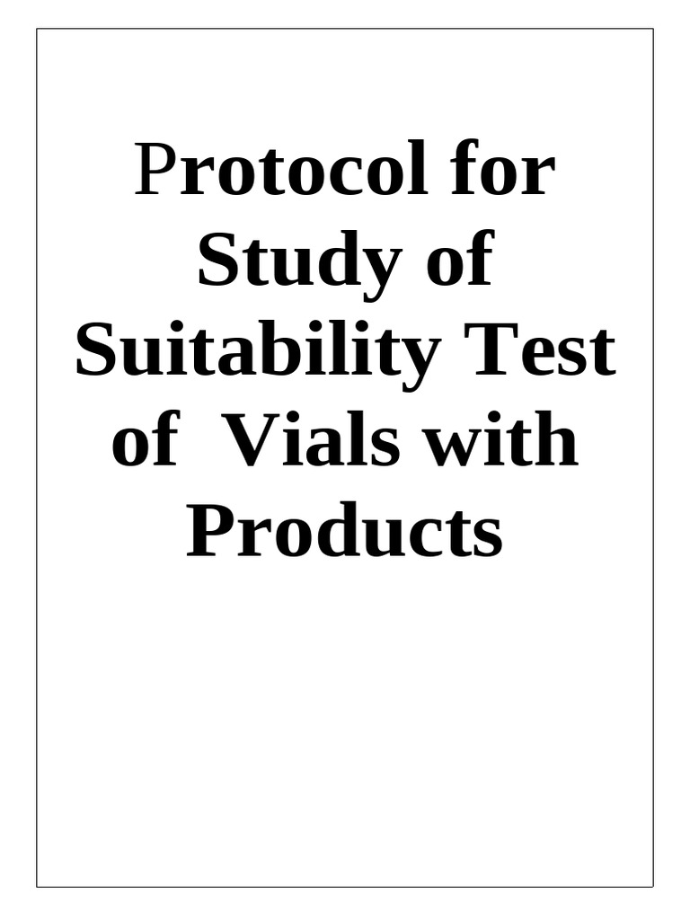Protocol For Suitability Test of Vials With Products | PDF ...