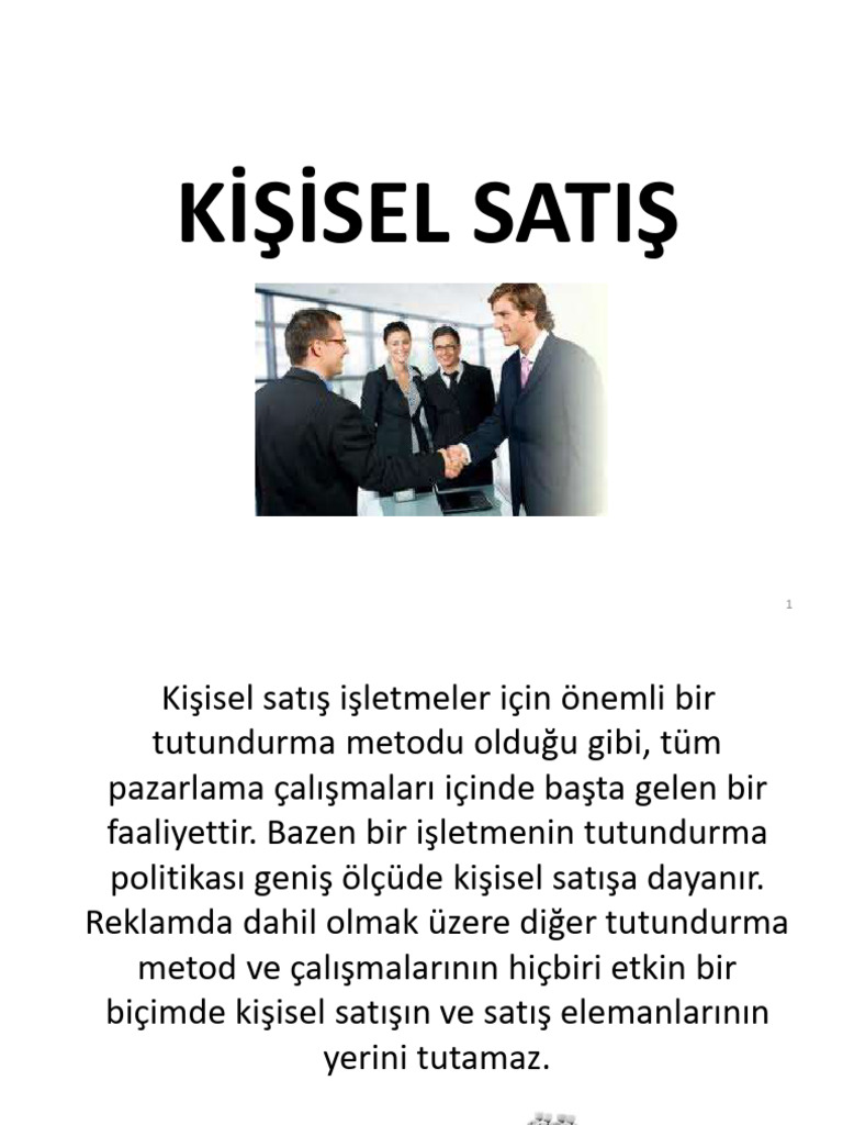 Kisì Isel Satisì Ders Notu | PDF