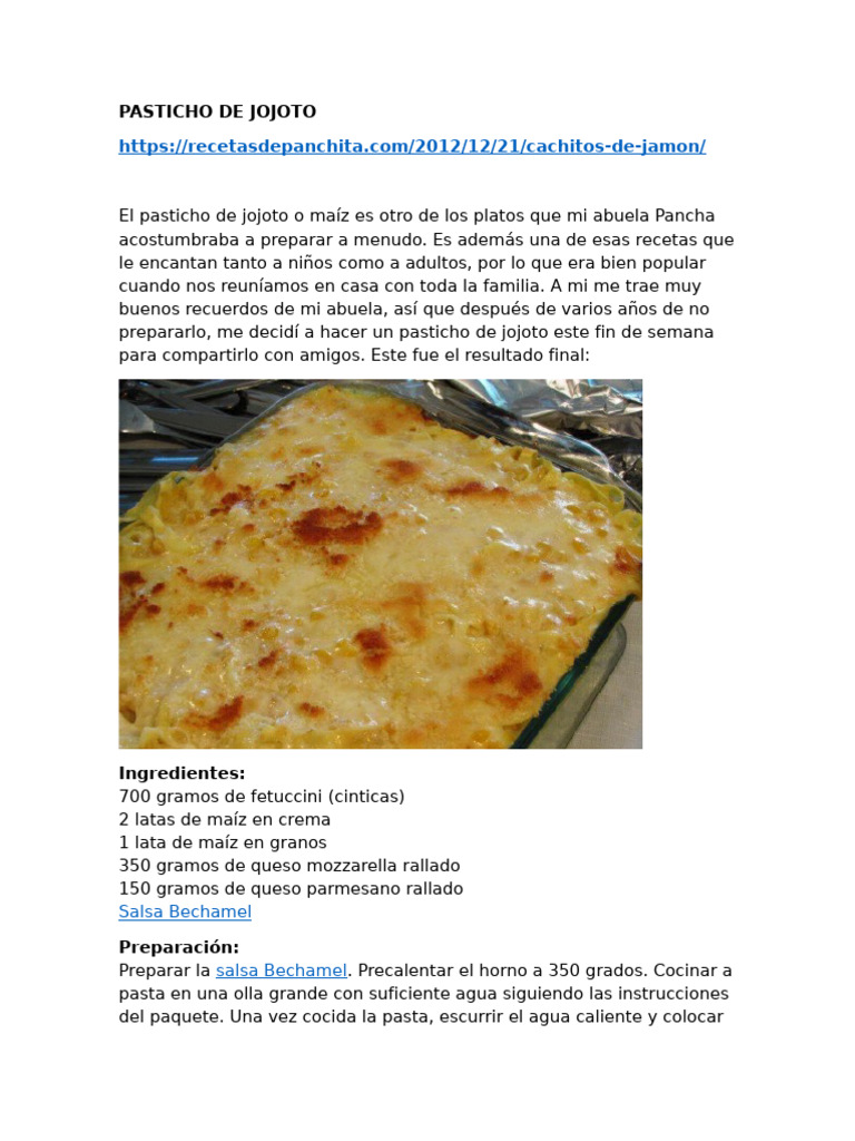Pasticho de Jojoto | PDF