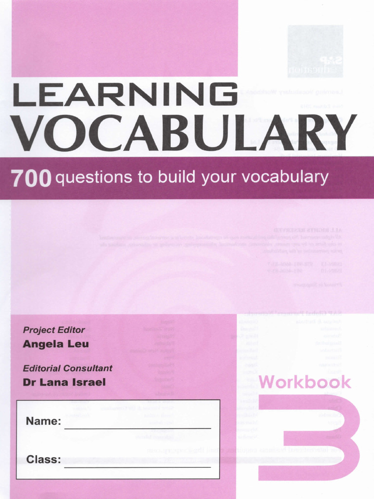 Learning Vocabulary Workbook 3 | PDF