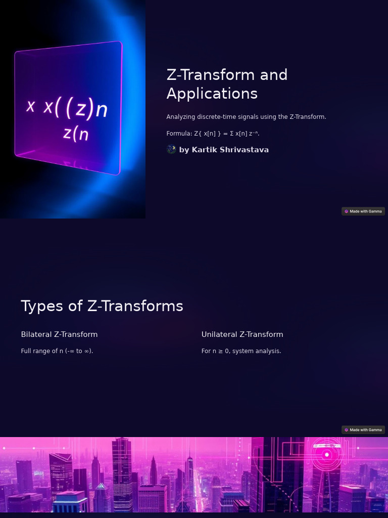 Z Transform And Applications Pdf
