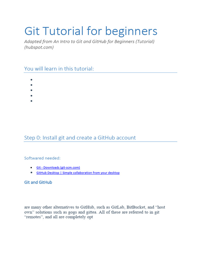 1 - Git Tutorial For Beginners | PDF | Directory (Computing) | Computer ...